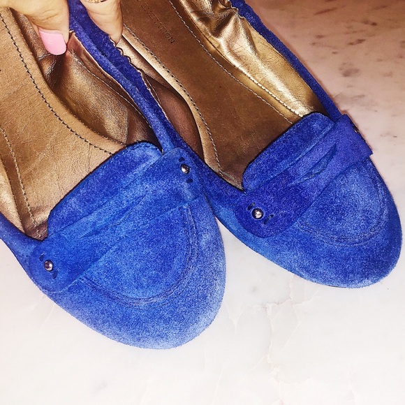 BCBGeneration | Shoes | Bcbg Cobalt Blue Suede Slip On Flats Size 8 ...